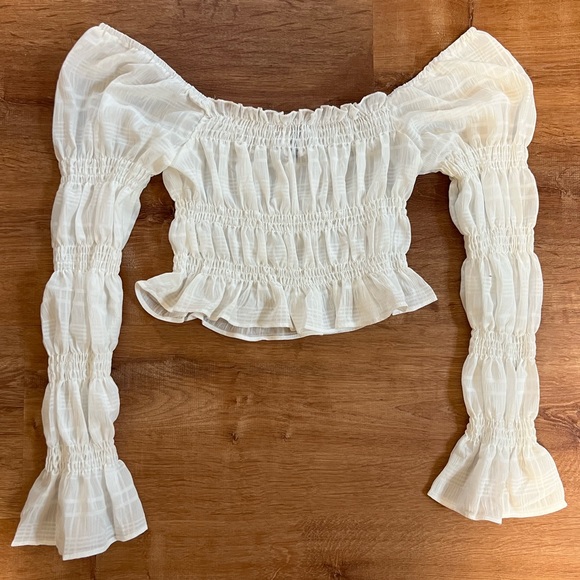 Princess Polly | Tops | Princess Polly White Ruffle Blouse | Poshmark
